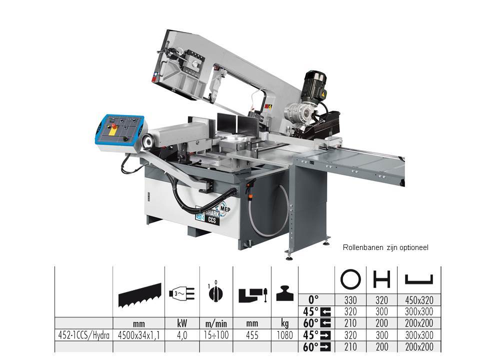 Mep Shark 452-1 CCS bandzaagmachine voorzien van een zaagcontrolesysteem